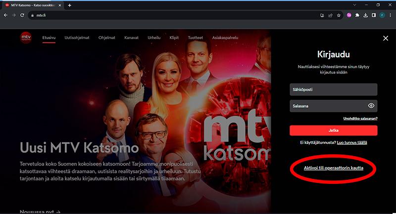 MTV Katsomo+ suoratoistopalvelun käyttöönotto - Maxivision