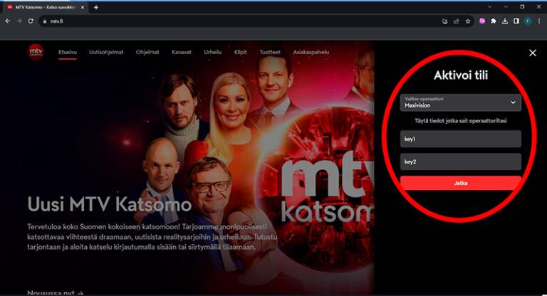 MTV Katsomo+ suoratoistopalvelun käyttöönotto - Maxivision